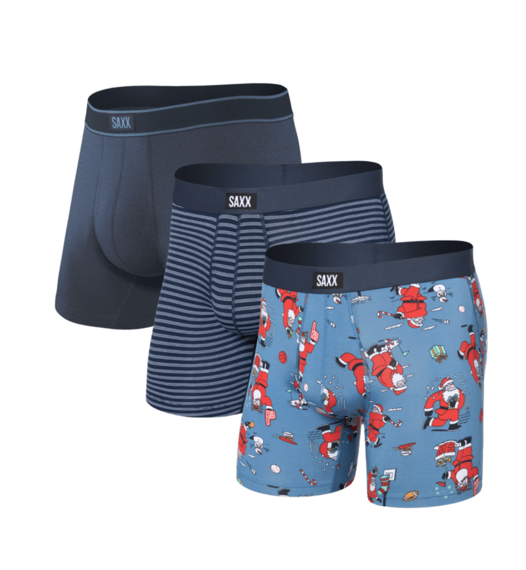 Pack de 3 boxers Daytripper GRIS MÉTAL/SANTA | Saxx Underwear – Mesbobettes