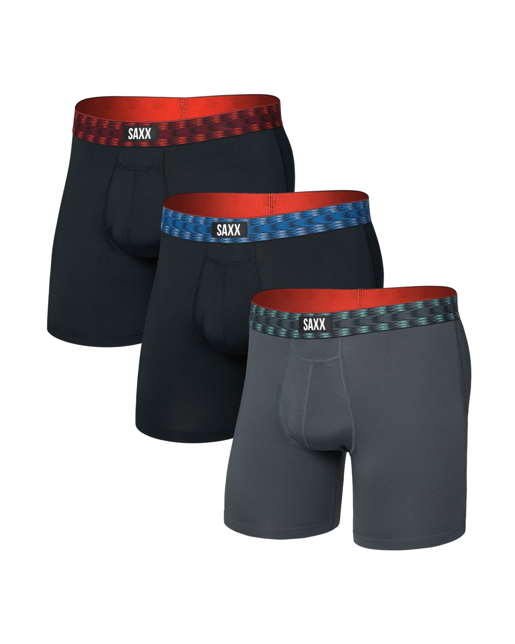 Pack de 3 boxers Multi Sport Mesh ROUGE/MENTHE/BLEU DÉCHIRÉ WB | Saxx ...